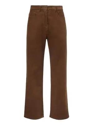 Miu Miu Cotton Corduroy Straight Pants - Brown