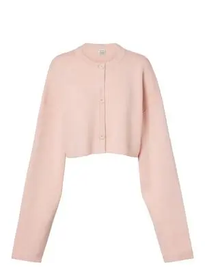 TOTEME Cropped Wool-blend Cardigan - Pink