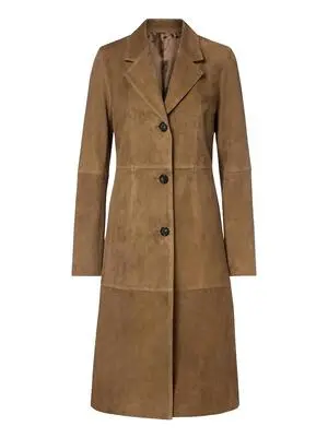 TOTEME Suede Leather Coat - Brown