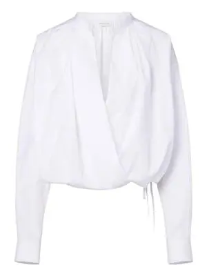 Dries Van Noten Draped Cotton Blouse - White
