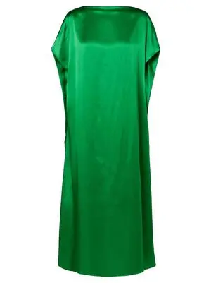 Dries Van Noten Silk Satin Midi Dress - Green