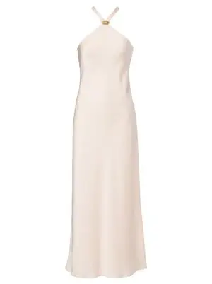 Max Mara Ghiotto Embellished Satin Slip Dress Pink