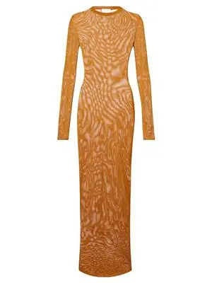 Saint Laurent Knitted Semi-sheer Maxi Dress - Yellow