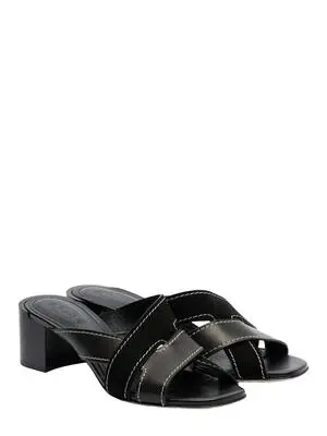 TOD'S Leather Mules - Black