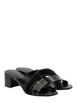 TOD'S Leather Mules - Black