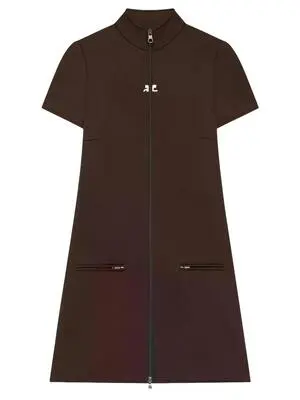 COURREGES Zip-up Mini Dress - Brown