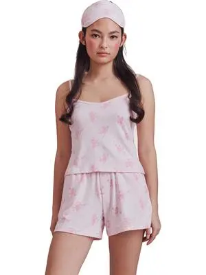 LoveShackFancy Hearts Cami And Boxer Set - Cupids Kiss/blush
