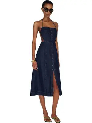 REFORMATION Manon Denim Midi Dress - Blue
