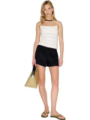 REFORMATION Nora Linen Short - Black