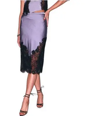 FLEUR DU MAL Juliet Lace Silk Skirt - Natural