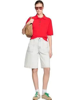 Sandro Loose-fit Cotton Polo Shirt - Red