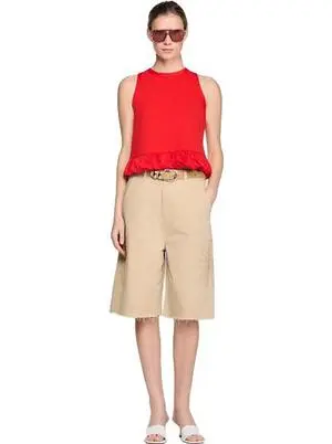 Sandro Ruffle Top - Red