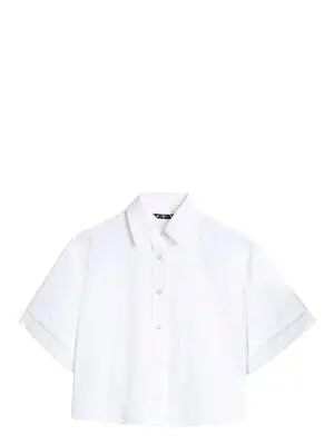 7 FOR ALL MANKIND Double Short Sleeve Shirt In Poplin Optical