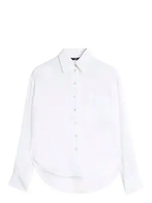 7 For All Mankind Oversized Cotton Voile Button-down Shirt - White