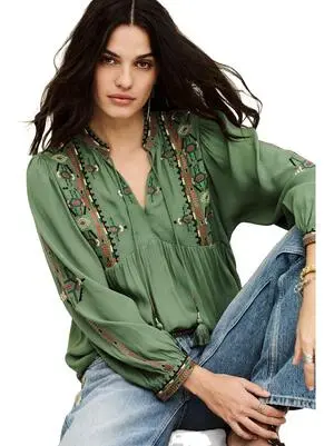 Ba&sh Tilt Blouse - Green