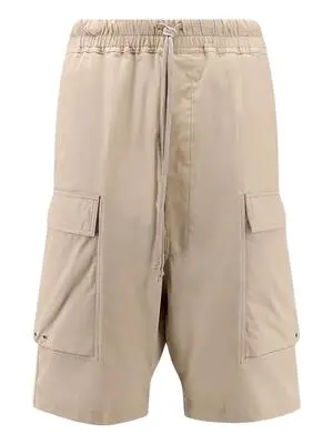 Rick Owens Cotton Cargo Bermuda Shorts - Beige