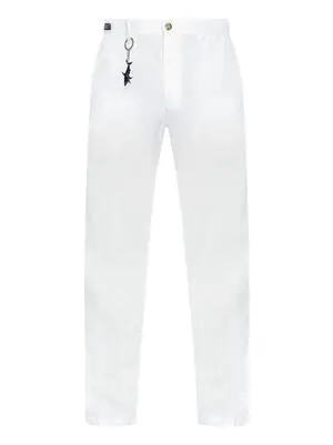 Paul & Shark Linen Chino Trousers With Drawstring - White