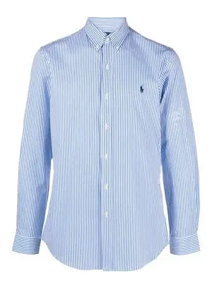 Polo Ralph Lauren Striped Shirt With Logo - Sky Blue