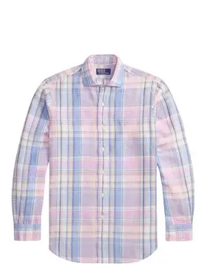 Polo Ralph Lauren Checked Slub Linen Shirt - Pink