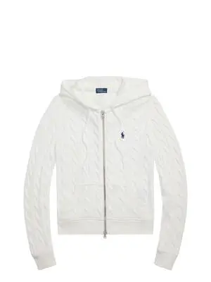 Polo Ralph Lauren Cable-knit Zip-up Hoodie - White