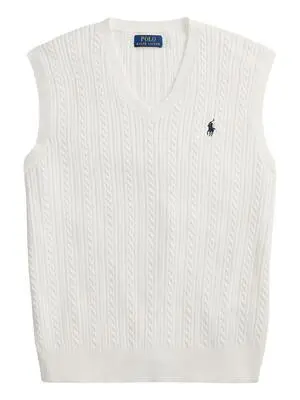 Polo Ralph Lauren Cable-knit Vest With Logo - White