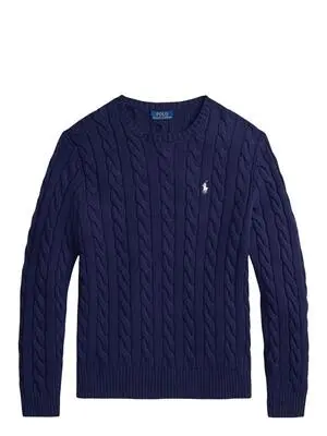 Polo Ralph Lauren Cable Knit Sweater With Logo Blue
