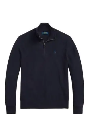 Polo Ralph Lauren Quarter-zip Fine Knit Sweater - Blue