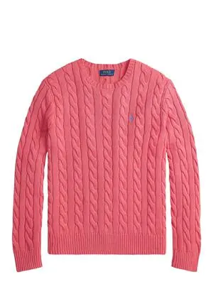 Polo Ralph Lauren Cable Knit Sweater With Logo - Red