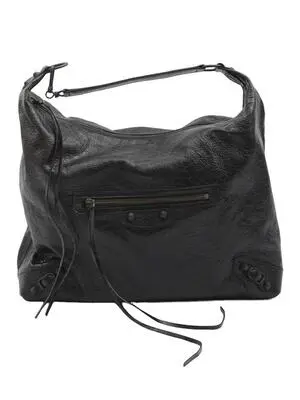 Balenciaga Le City Medium Leather Hobo Bag - Black