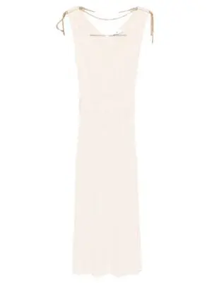 Elisabetta Franchi Knitted Midi Dress - White