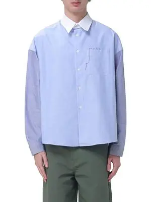 Marni Cotton Shirt With Logo - Blue