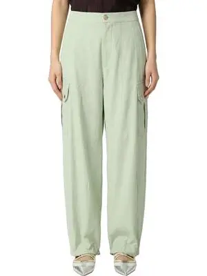 Pinko Pinko Cotton Wide-Leg Cargo Trousers Green