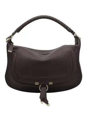 Chloé Marcie Shoulder Bag In Calfskin Leather - Red