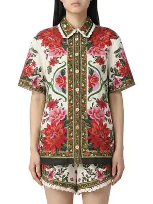 Farm Rio Floral Print Shirt - Black
