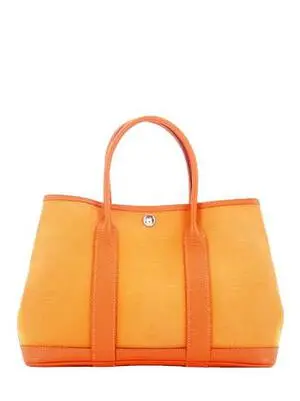 Hermès Garden Party Tote Toile And Leather 30 Feu