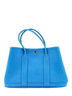 HERMES Garden Party 30 Tote Leather - Bleu Zanzibar