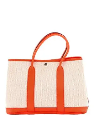 Hermès Garden Party Tote Toile And Leather 30 Orange