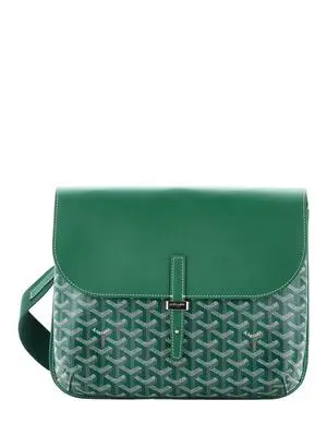 GOYARD Coursier Messenger Bag Coated Canvas And Leather - Green