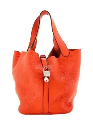 Hermès Picotin Lock Bag Clemence Mm Feu