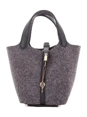Hermès Picotin Lock Bag Felt With Leather Pm - Grey