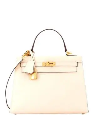 HERMES Kelly Handbag Light Epsom With Gold Hardware 25