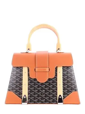 Goyard Saigon Top Handle Bag Coated Canvas With Leather Mm - Brown