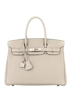 HERMES Birkin Handbag 30 Gris Tourterelle Togo With Palladium Hardware