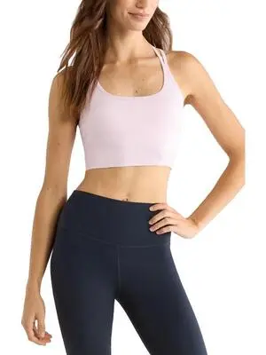Zella Seamless Strappy Sports Bra - Pink Snow