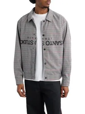 SANTO STUDIO Plaid Shirt Jacket - Grey