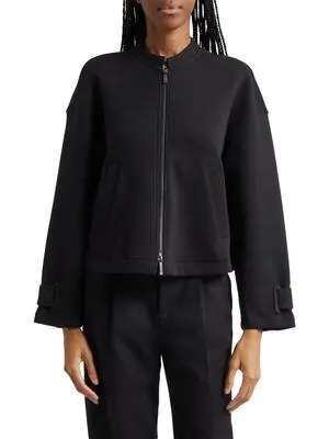 Emporio Armani Jersey Bomber Jacket - Solid Black
