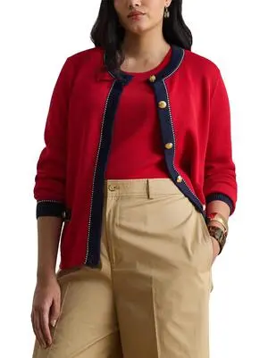 Ralph Lauren Two-tone Cardigan - Cruise Red/multi