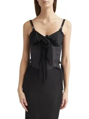 MERUERT TOLEGEN Plaid Corset - Black Artisinal Plaid