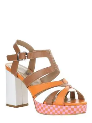 Fly London Etir Platform Sandals White Multi