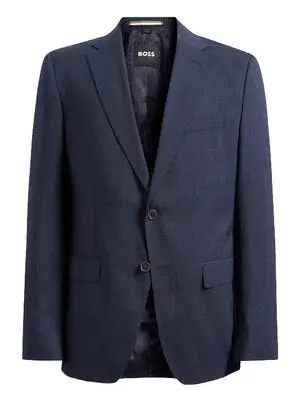 BOSS Hutson Slim-fit Virgin Wool Sport Coat - Dark Blue